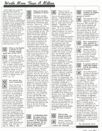 Health Article Issues | Good News Unlimited