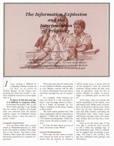 Prophecy Article Issues | Good News Unlimited